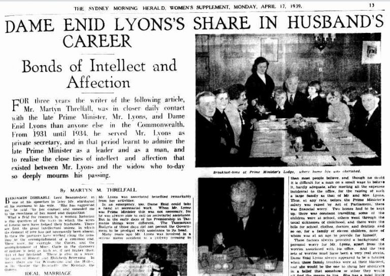 Dame Enid Lyons: A Biography - Tasmanian Times