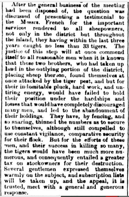 Tiger Extermination - Tasmanian Times