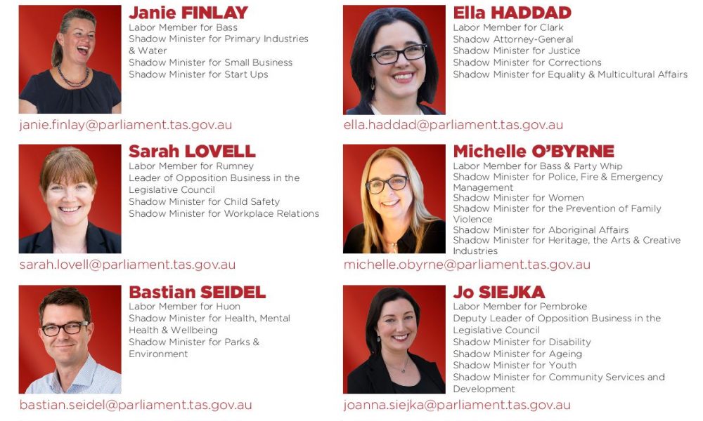New Labor Shadow Cabinet - Tasmanian Times