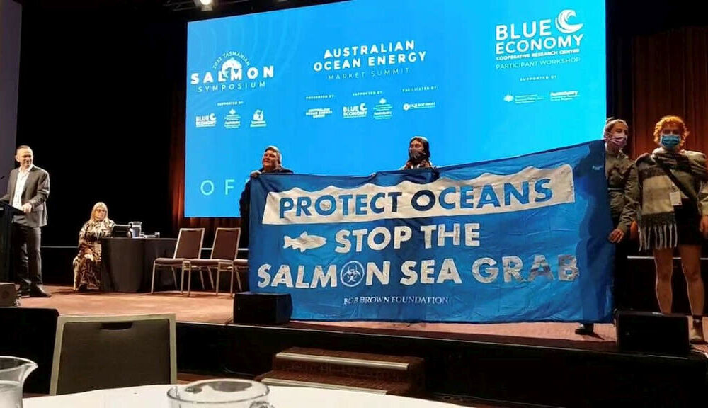 Salmon Symposium Disrupted By Protests - Tasmanian Times