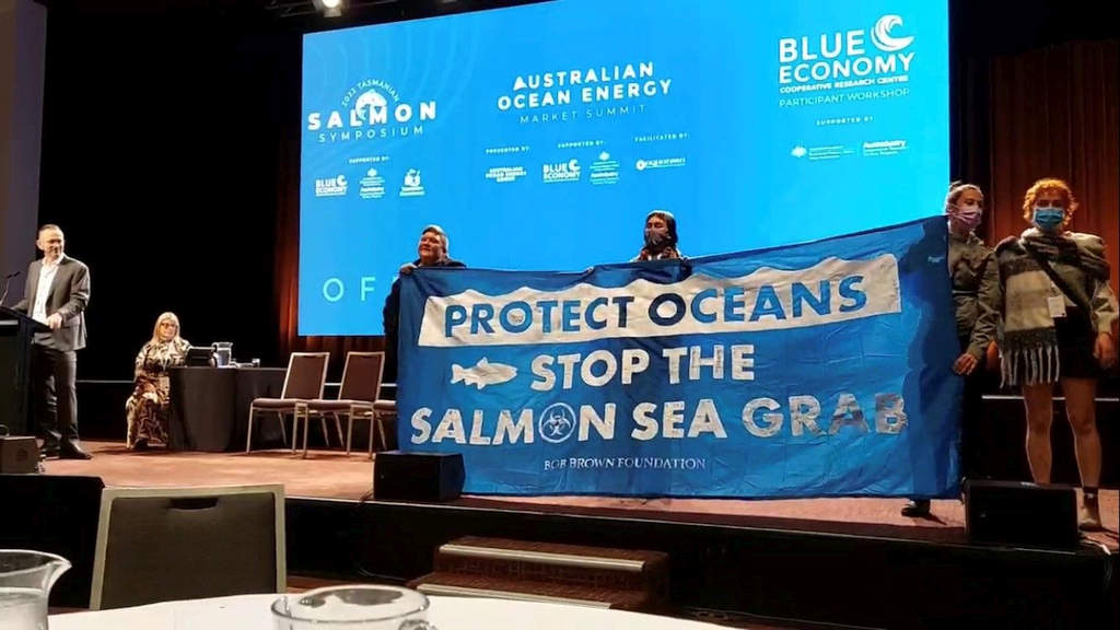 Salmon Symposium Disrupted By Protests - Tasmanian Times