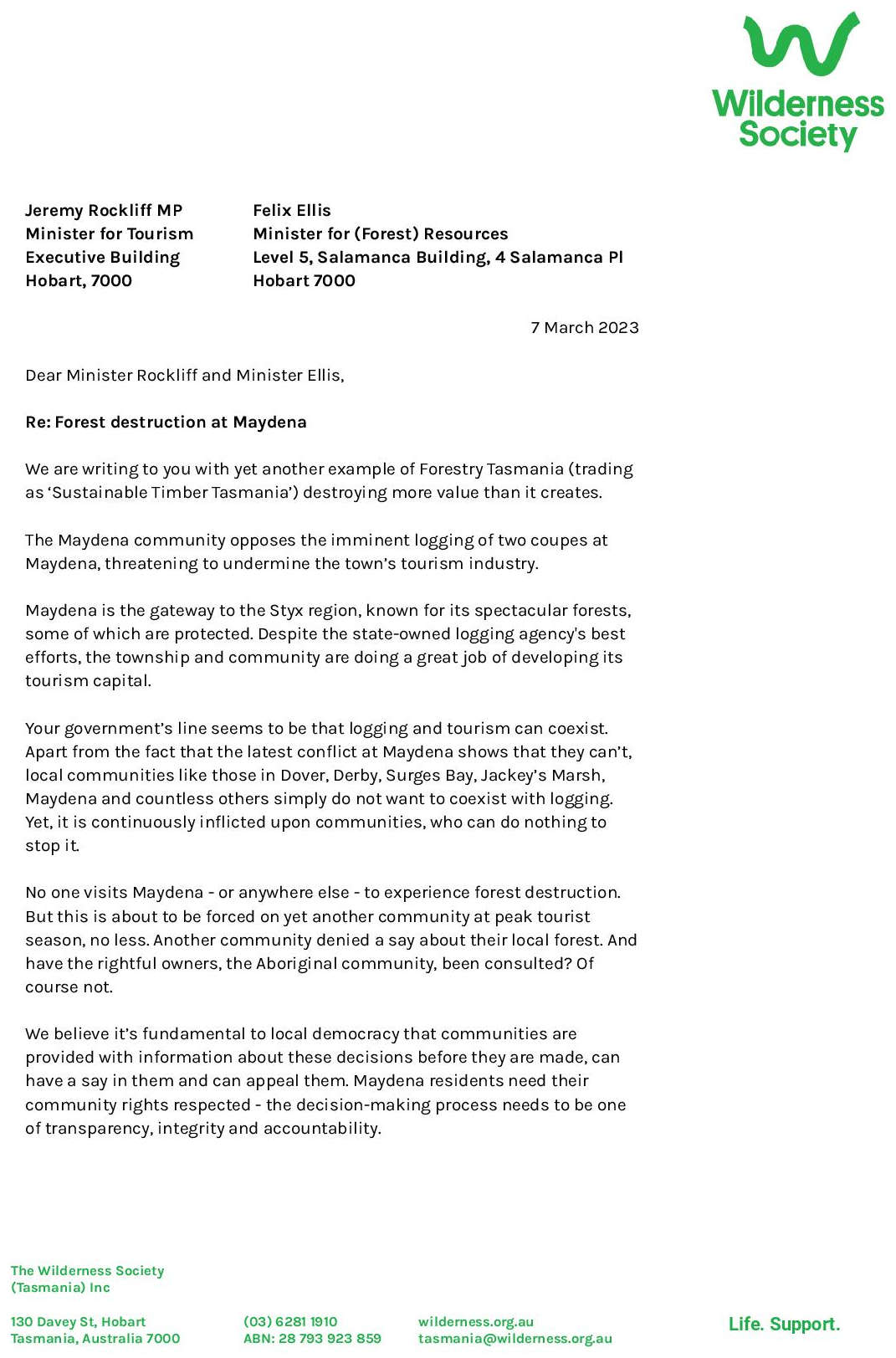 Protest Action For Maydena Forests - Tasmanian Times