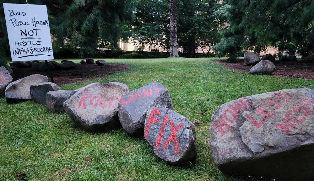 'Anti-Homeless Rocks' Moved By Housing Activists - Tasmanian Times