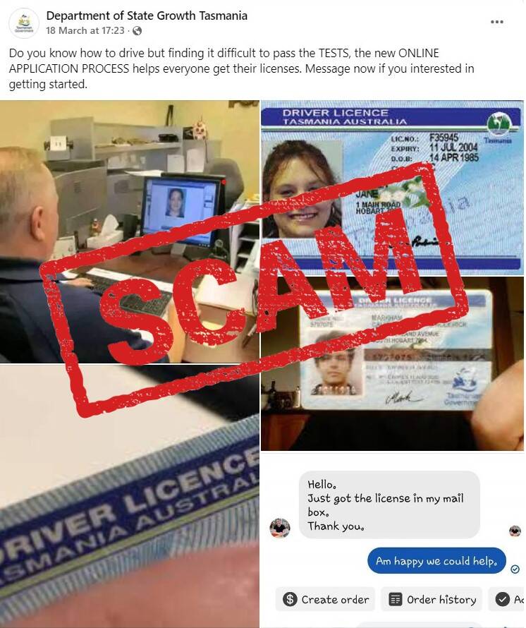 Don't Fall For Facebook Driver Licence Scam - Tasmanian Times