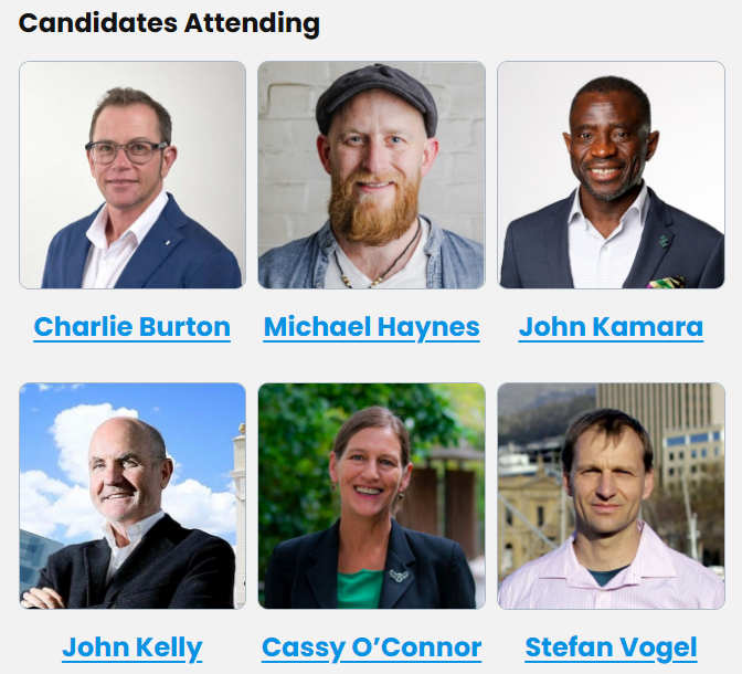 CGHB Forum For Hobart LegCo Candidates - Tasmanian Times