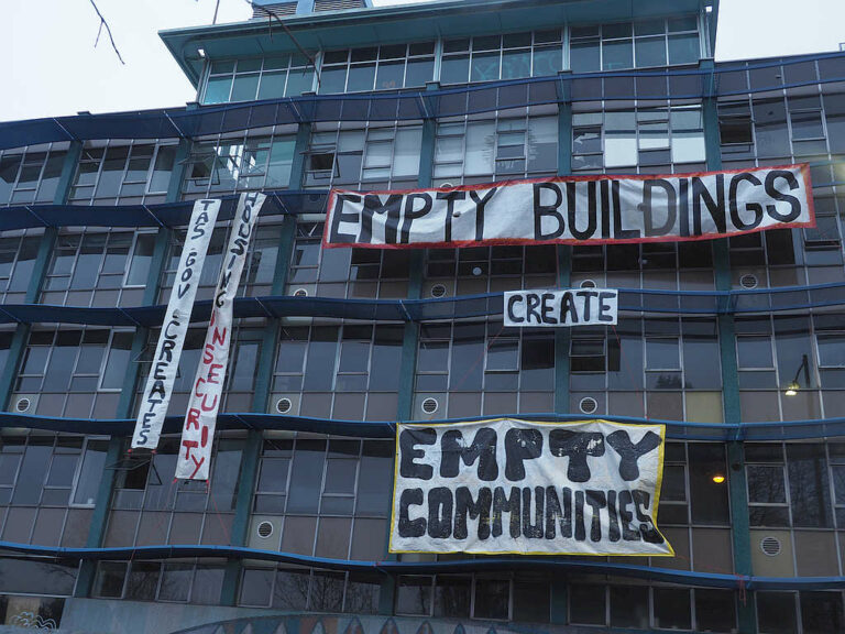 Activists Hang Housing Banner On Old Conservatorium - Tasmanian Times