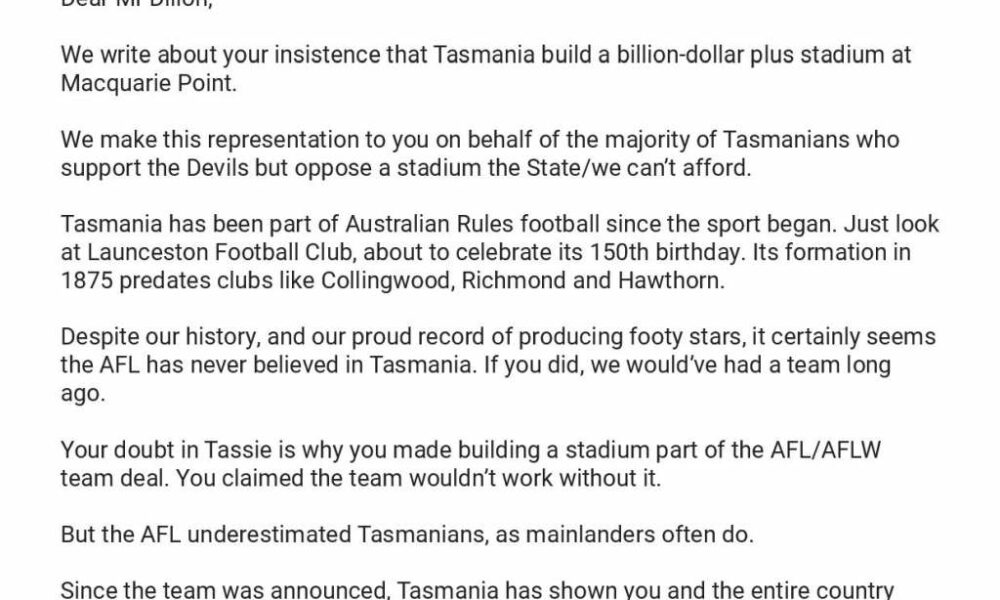 Greens Lobby AFL Directly Over Stadium, Crossbenchers Back ...