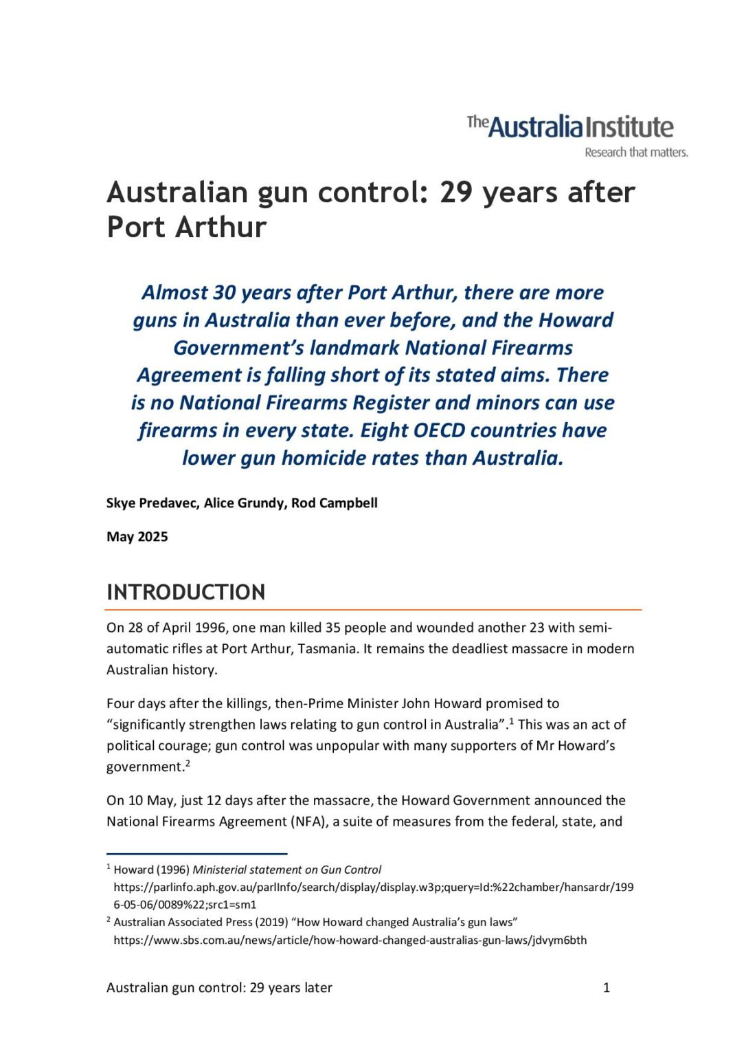 After 29 Years, Australia's Gun Laws Still Fall Short Of John Howard's ...